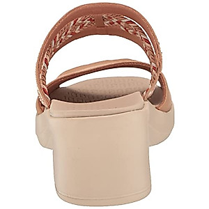 BZees Womens Fireworks Wedge Sandal Cafe Tan Woven 8 M