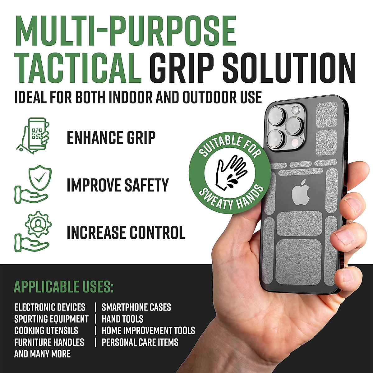 13 Pcs Rubber Grip Tape, Clear Grip Tape, Cell Phone Grip Tape Compatible with iPhone Rubberized Tape Clear Phone Grip Stickers by Dragon Grips, 1 Pk