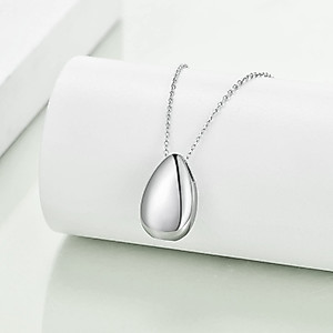 SHEAISRS Teardrop Hourglass Urn Necklace for Ashes for Women Sterling Silver Cremation Jewelry Memorial Keepsake Urns Pendant Necklace for Urn Necklaces Ashes