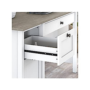 Bush Furniture Mayfield Computer Desk with Drawers, 54W, Pure White and Shiplap Gray