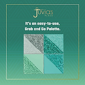 Juvia's Place Rebel Quad Mint Eyeshadow Palette - Shades of 4, Professional Eye Makeup, Pigmented Eyeshadow Palette, Makeup Palette for Eye Color & Shine, Pressed Eyeshadow Cosmetics