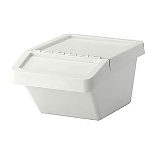 IKEA Sortera Recycling Bin with Lid White 102.558.97 Size 10 Gallon