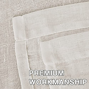H.VERSAILTEX Linen Curtains Natural Blended Curtain Panels for Living Room/Light Reducing Linen Sheer Curtains 84 inch Length 2 Panels Set Nickel Grommet Window Panels, Natural
