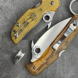 LYPOBALA Knife Thumb Stud for Spyderco Tenacious Lightweight, G-10, Manix 2, Persistence, Resilience, Stretch 2, 1 pcs Thumb Stud Set Screws for Spyderco Knife with 0.55 Inch Round Thumb Hole, Silver