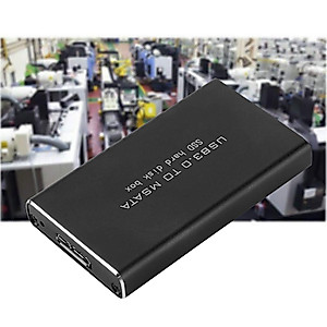 ASHATA SSD Hard Drive Enclosure, Portable USB3.0 to MSATA SSD Hard Disk Box,6Gbps Fast Speed MSATA/Mini PCI-E SSD Solid State Disk Enclosure Hard Disk Box,30 * 30/50mm Black