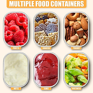 Layhit 6 Pcs Stainless Steel Snack Containers for Kids, 8 oz Lunch Containers with Silicone Lids Small Reusable Metal Food Box for Child Daycare School Home Storage Supplies(Vivid Color)