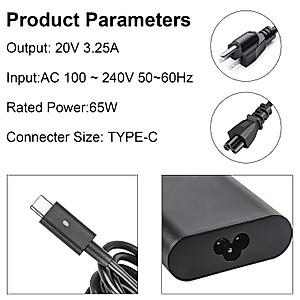 65W 45W Laptop Charger USB C for Dell USB C Charger, Dell XPS 12, XPS 13, Latitude 3540 5420 5430 5440 5450 5520 5530 5540 5550 7400 7410 7420 7430 7440