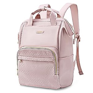 BAGSMART Laptop Backpack for Women, Travel Backpacks 15.6 Inch Notebook Doctor Back pack for College Work Business Trip Women (pink)
