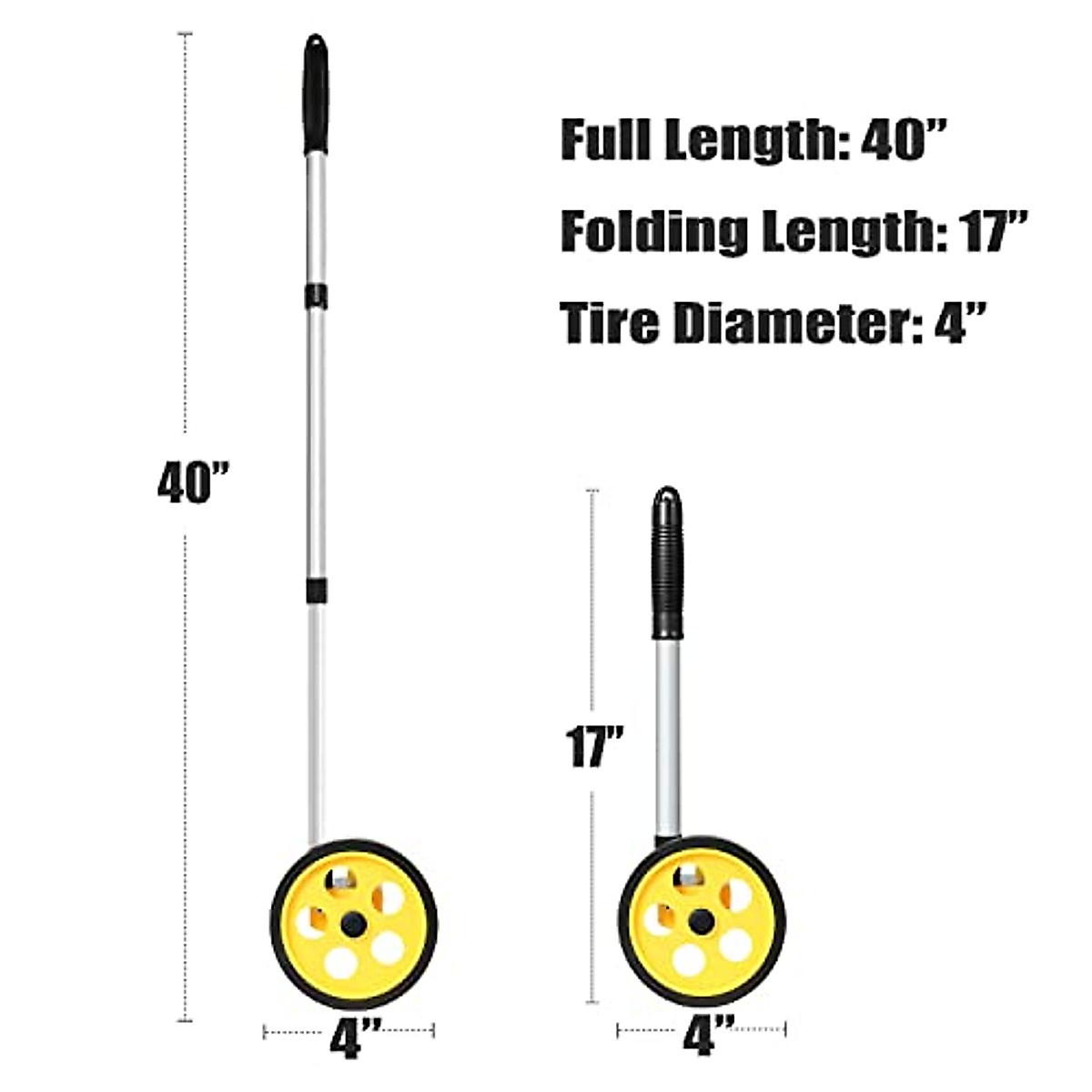 Zozen Measuring Wheel, 4-Inch Measure Wheel - Scalable Length, Measuring Wheel in Feet and Inches, [Up To 10,000Ft] Walking Measuring Wheel with Carrying Bag.