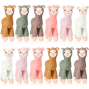 12 Pcs Mini Llama Stuffed Animals 7.87 Inch Alpaca Plush Dolls Cute Keychain Plush Llama Party Favors for Boys and Girls Birthday Party Supplies Baby Shower Bag Fillers Gift