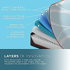 TEMPUR-PEDIC LUXEbreeze Firm King, 13 inch Memory Foam