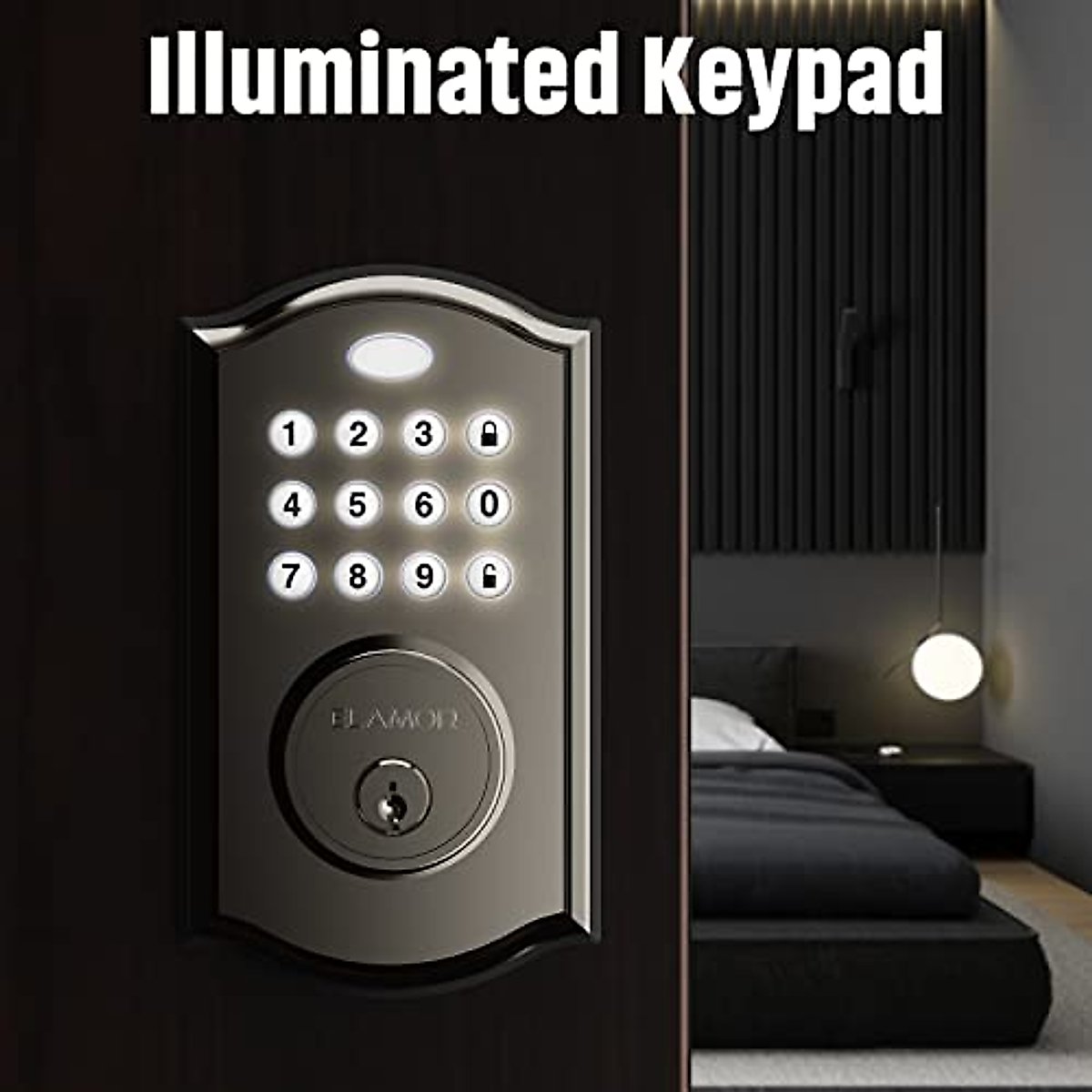 Keyless Entry Deadbolt Lock - Electronic Door Lock with Keypad, Smart Deadbolt Lock with Auto Lock, Security Waterproof Smart Lock Easy Install Ideal for Front Door, Home Use, Apartment - ELAMOR M19