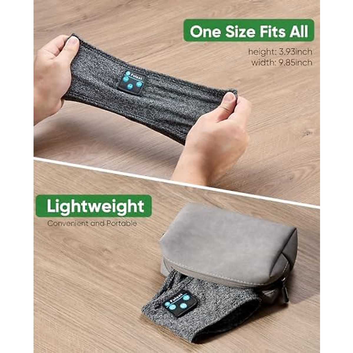 Fulext Sleep Headphones Bluetooth, Sleeping Headphones Headband Soft Elastic Comfortable Bluetooth Headband Headphones, for Men Women Teenager,Christmas Father Mothers Day Birthday