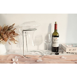 Wine Decanter Drying Stand with Rubber Coated Top to Prevent Scratches, Wine Decanter Drying Rack for Standard Large Wine Decanters, Decanter Cleaner Includes Cleaning Brush & Decanter Cleaning Beads