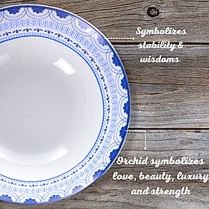 Braque Ceramic Bowls For Kitchen, 13oz- Set of 6 Porcelain Bowl- For Cereal, Salad, Pasta, Soup, Dessert, Serving-Dishwasher, Microwave & Oven Safe, Chip Resistant-For Breakfast, Lunch & Dinner-Orchid