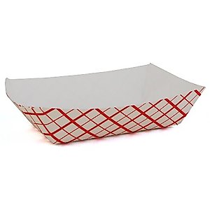 Southern Champion Tray 0401 #25 Southland Paperboard Red Check Food Tray, 1/4 lb Capacity, 250 Count (Pack of 4)