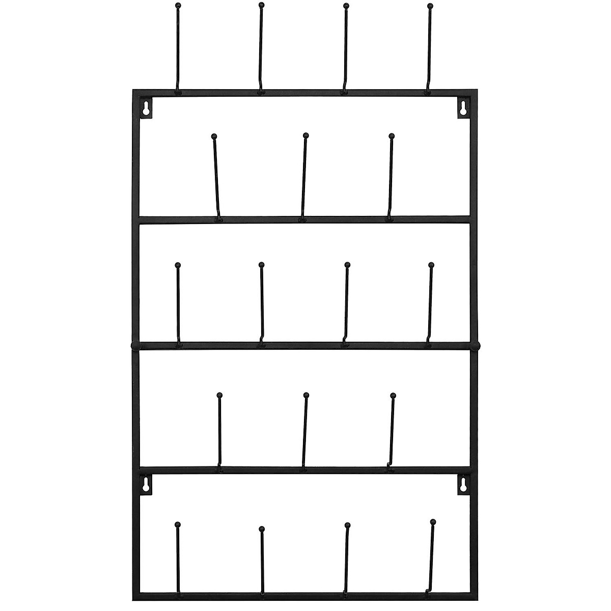 MyGift 5-Tier Black Metal Wall Mounted Kitchen Coffee Mug Rack Cup Holder with 18 Hooks, Farmhouse Style Hanging Display Organizer for Mugs, Tea Cups and Mason Jars