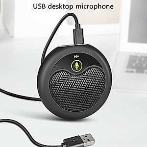 Omnidirectional Conference Microphone, Computer Microphone with USB C Port, Reduce Noise, Super Thin Meeting Microphone for Video Conference, Live Broadcast, Online Lecture