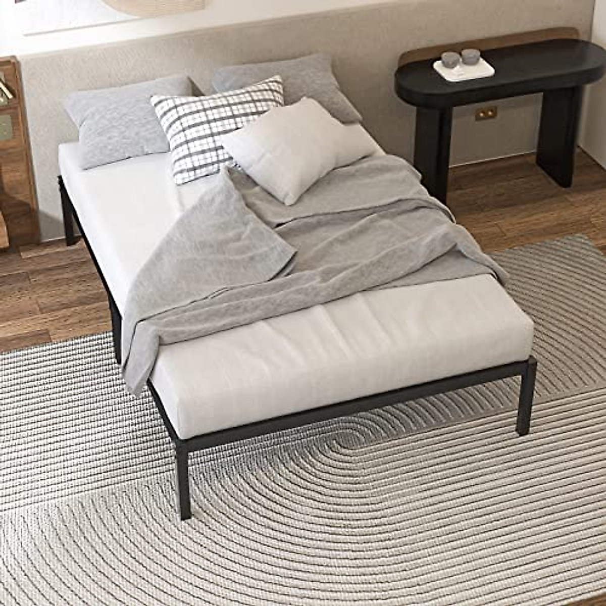 UYUK Metal Platform Bed Frame Full Size, Mattress Foundation with Steel Slat Support, Modern Design Easy Assembly