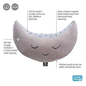 BENBAT Baby Travel Cushion, Children's Neck Cushion, Car Travel Pillow, Infant Head Support Pillow, Children's Cushion (4 Years), Gray