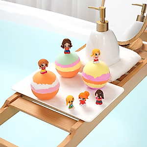 Daisy Encens Kids Bath Bombs with Toys Inside - Cheerleader in Training Gift Set Fun and Nourishing Bath Fizzies with Pure Essential Oils - Gift for Kids Gift for Girls- Moisturizing, All-Natural