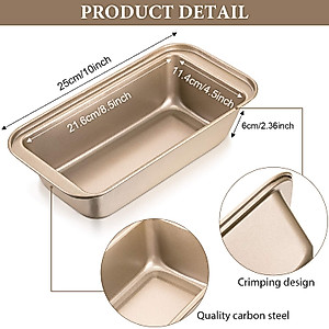 Patelai 4 Pieces Nonstick Bread Pan Loaf Pan 8.5 x 4.5 Inch Carbon Steel Kitchen Baking Tin Rectangle Bakeware for Home Baking Bread Cake or Pies