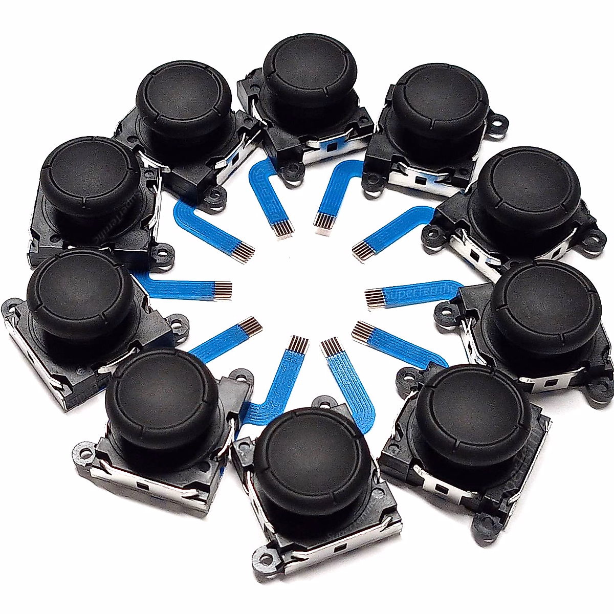10-Pack: SuperTerrific Black Joystick/Analog Sticks/Thumbsticks for Nintendo Switch and for Nintendo Switch Lite