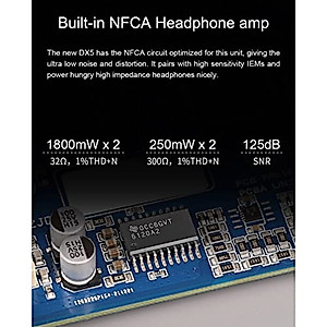 Topping DX5 MQA DAC Headphone Amp USB/Optical/Coaxial Full MQA Decoding DA Converter Bluetooth LDAC XLR/RCA Output 6.35mm/4-Pin XLR Headphone Output 1800mW×1800mW NFCA Headphone Amplifier (Grey)