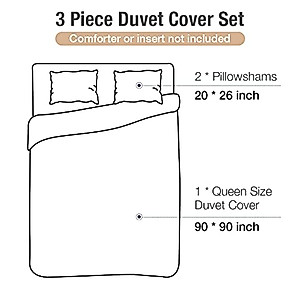 Lekesky Grey Duvet Cover Queen Size, Comforter Covers Queen 3pc Ultra Soft 100% Washed Microfiber Breathable Bedding Duvet Cover Set with Zipper Ties (1 Comforter Cover 90x90 +2 Pillow Cases)