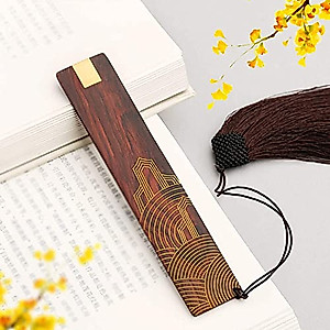 YHDCL Bookmarks Reading Page Markers Tassel, Wood Bookmark Inlaid Copper Bookmarks Handmade Natural Bookmarks with Tassel - Creative Gift for to Send Elders Antique Bookmark Set Page Markers