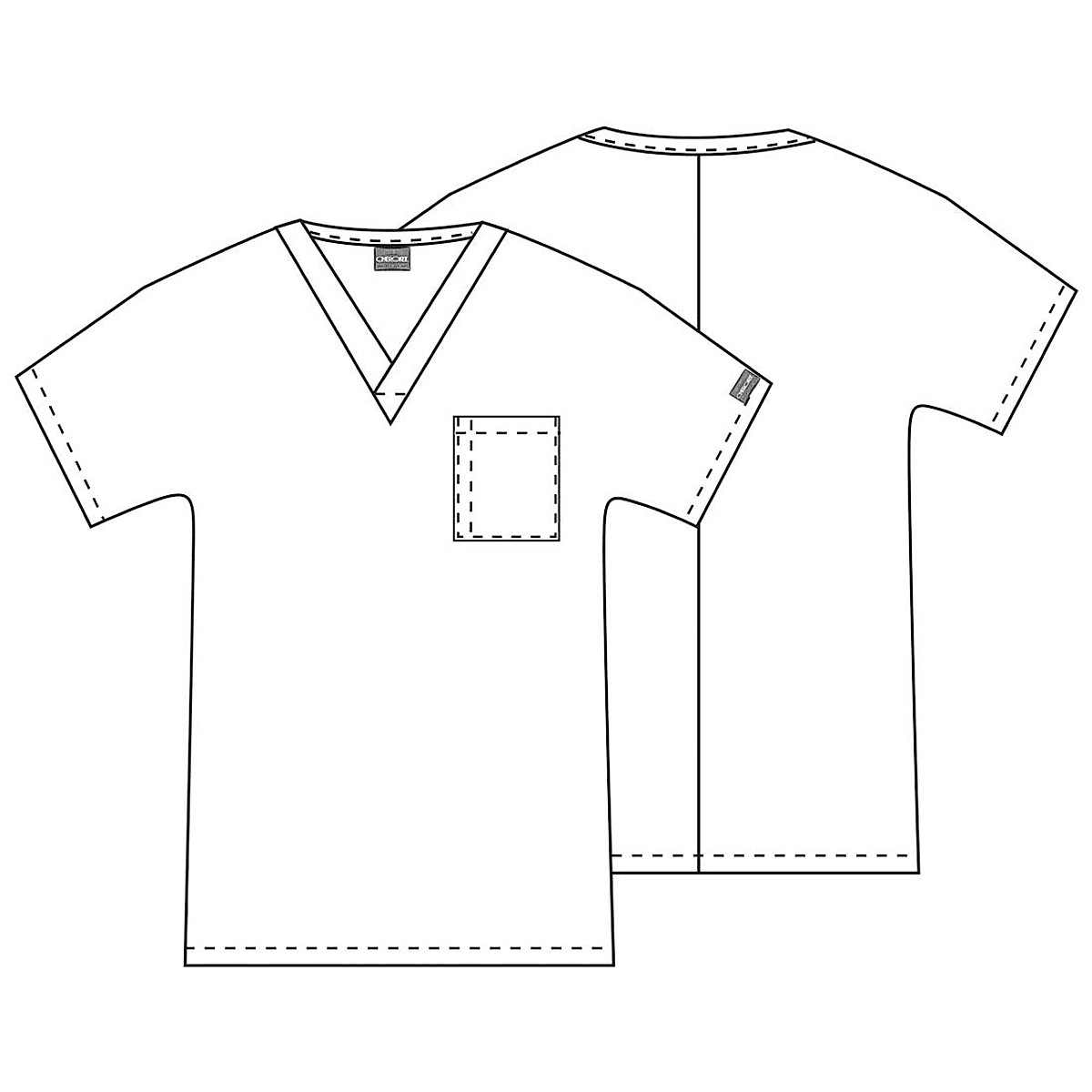 Cherokee Originals Unisex V-Neck Scrubs Shirt, Black, Large