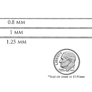 Sterling Silver 1mm Box Chain (18 Inches)