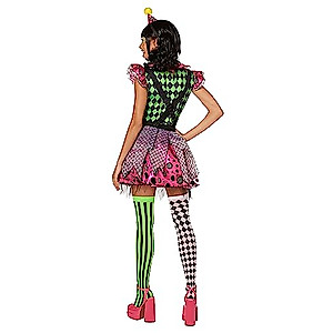 Spirit Halloween Adult Neon Carnival Clown Costume - S | Neon Clown Outfit | Group Costumes | Circus Costume
