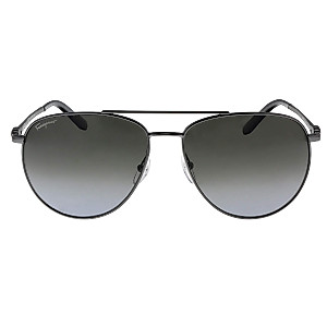 Salvatore Ferragamo Aviator Sunglasses SF157S 069 Ruthenium/Black 60mm 157