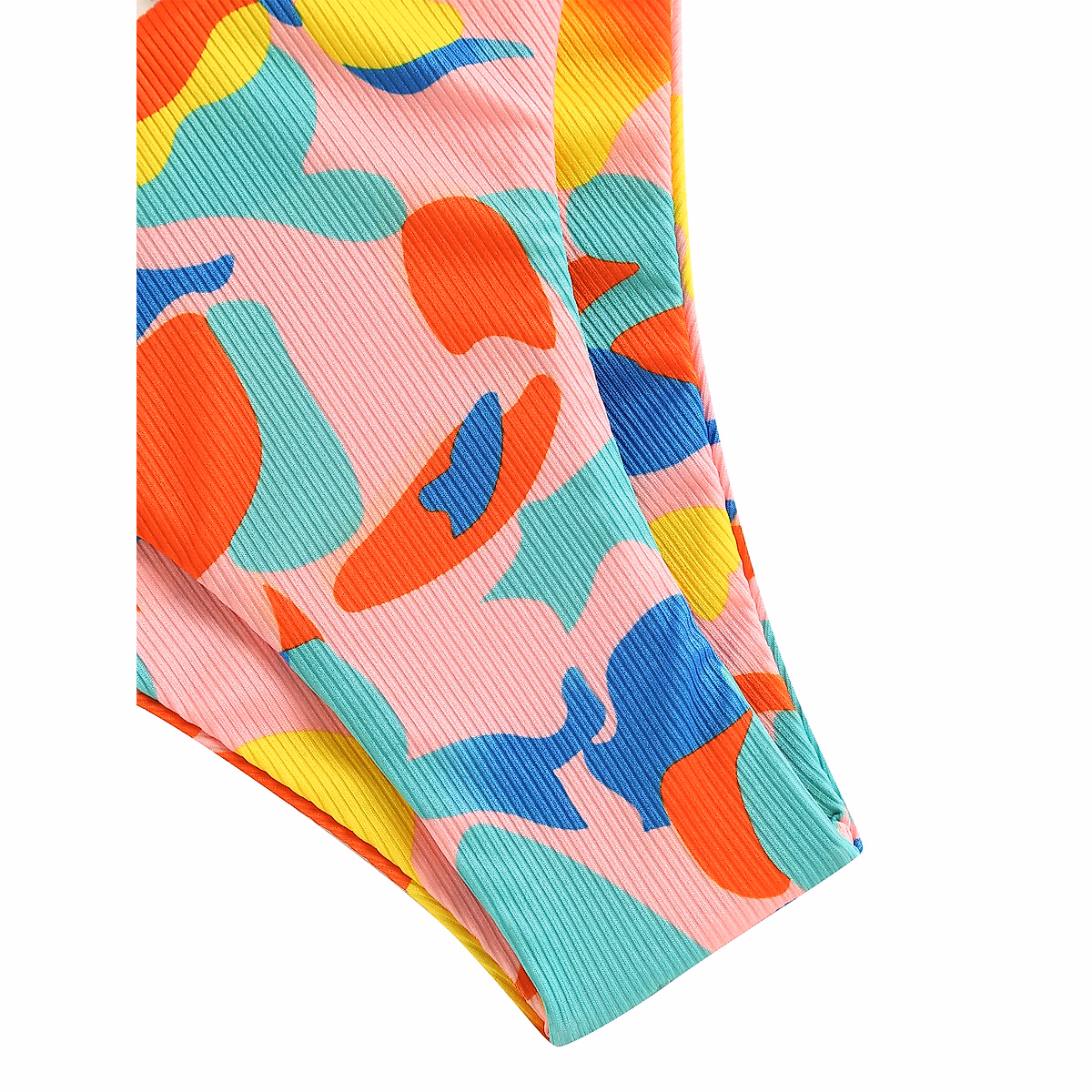 ZAFUL Knotted Bandeau Bikini for Women Strapless Swimsuits High Cut Bathing Suit Sexy 2 Piece Swimwear Pink Print M