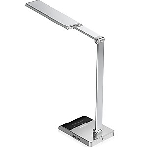 LEPOWER Desk Lamp, 18W LED Desk Lamps for Home Office, Reading Desk Lamp with USB Charging Ports, Eye-Caring, Touch Study Lamp with 3 Timing Modes, 35 Lighting Modes, Desk Lamp for Office, Study, Dorm