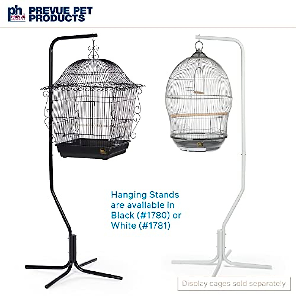 Prevue Pet Products Tubular Steel Hanging Bird Cage Stand 1781 White, 24-Inch by 24-Inch by 60-Inch