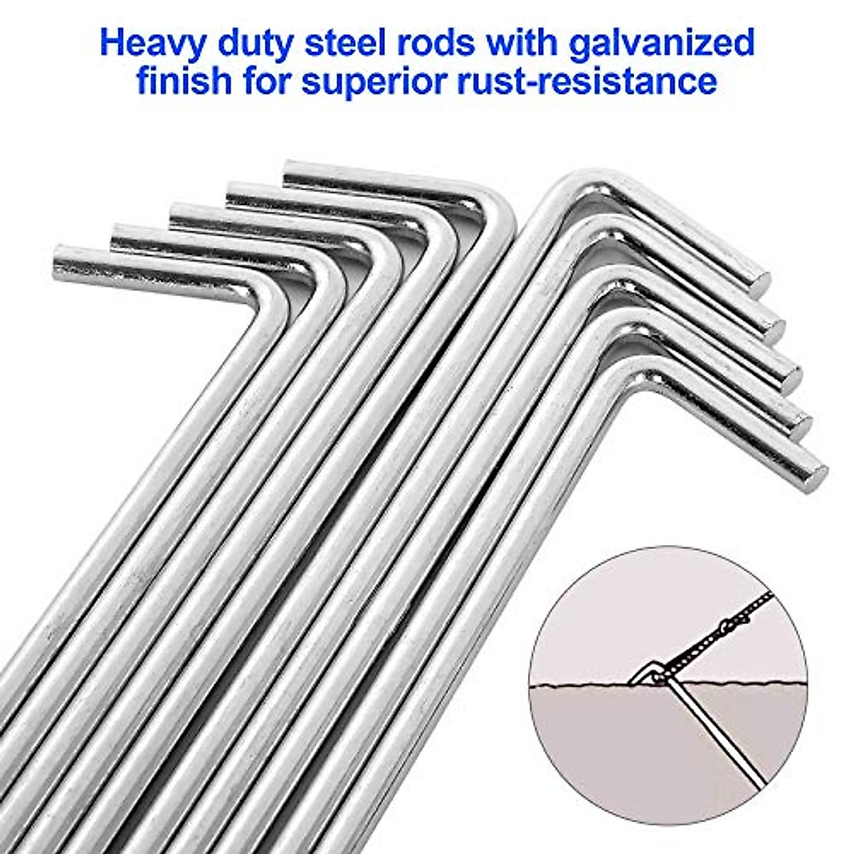 100 Pack Tent Stakes 6-3/4”Galvanized Steel Tent Pegs, Garden Edging Fence Hooks Pegs for Camping, Shelters, Tarp, Canopies, Christmas Decoration Stakes