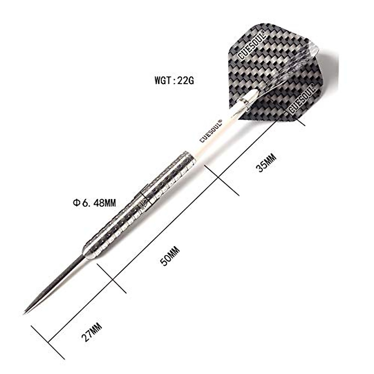 CUESOUL Swift Series 22g Super Slim Tungsten Steel Tip Darts Set