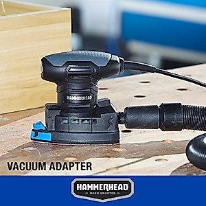 Hammerhead 1.4-Amp Multi-Function Detail Sander with 12pcs Sandpaper, Dust Collection System, and Detail Attachment - HADS014