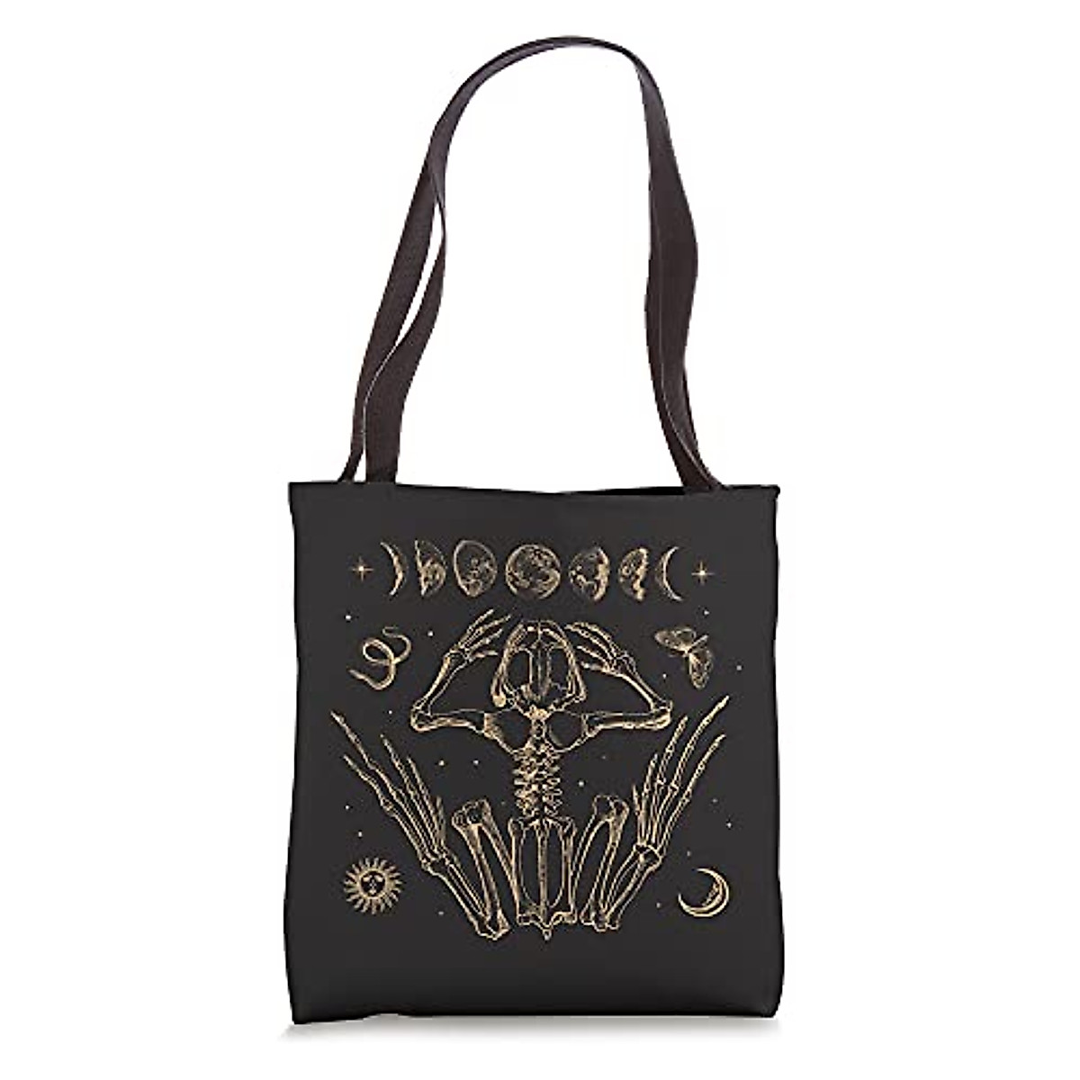 Goblincore Aesthetic Frog Skeleton Goth Dark Academia Grunge Tote Bag