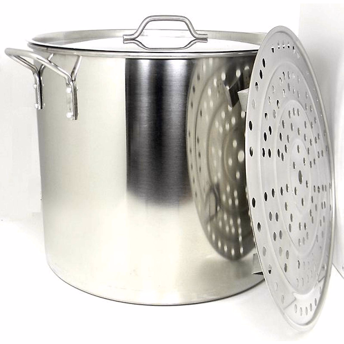 80 Quart Stainless Steel Stock Pot with Rack & Lid by Ballington