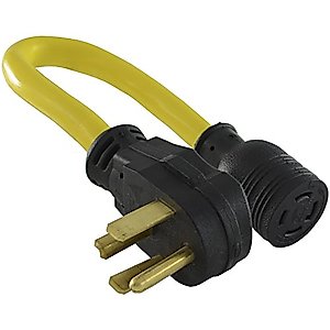 Conntek 14330 1.5-Foot Adapter 30 Amp NEMA 14-30P 4 Prong Male Plug To 30 Amp 125/250 L14-30R Volt Locking Female Connector