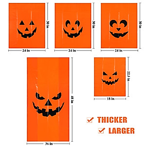 10Pcs Halloween Pumpkin Lawn Bags - Halloween Decorations Leaf Bags with 5 Designs, Halloween Party Favors Fall Halloween Trash Bags with Twist Ties for Yard Lawn Garden Halloween Decorations Outdoor