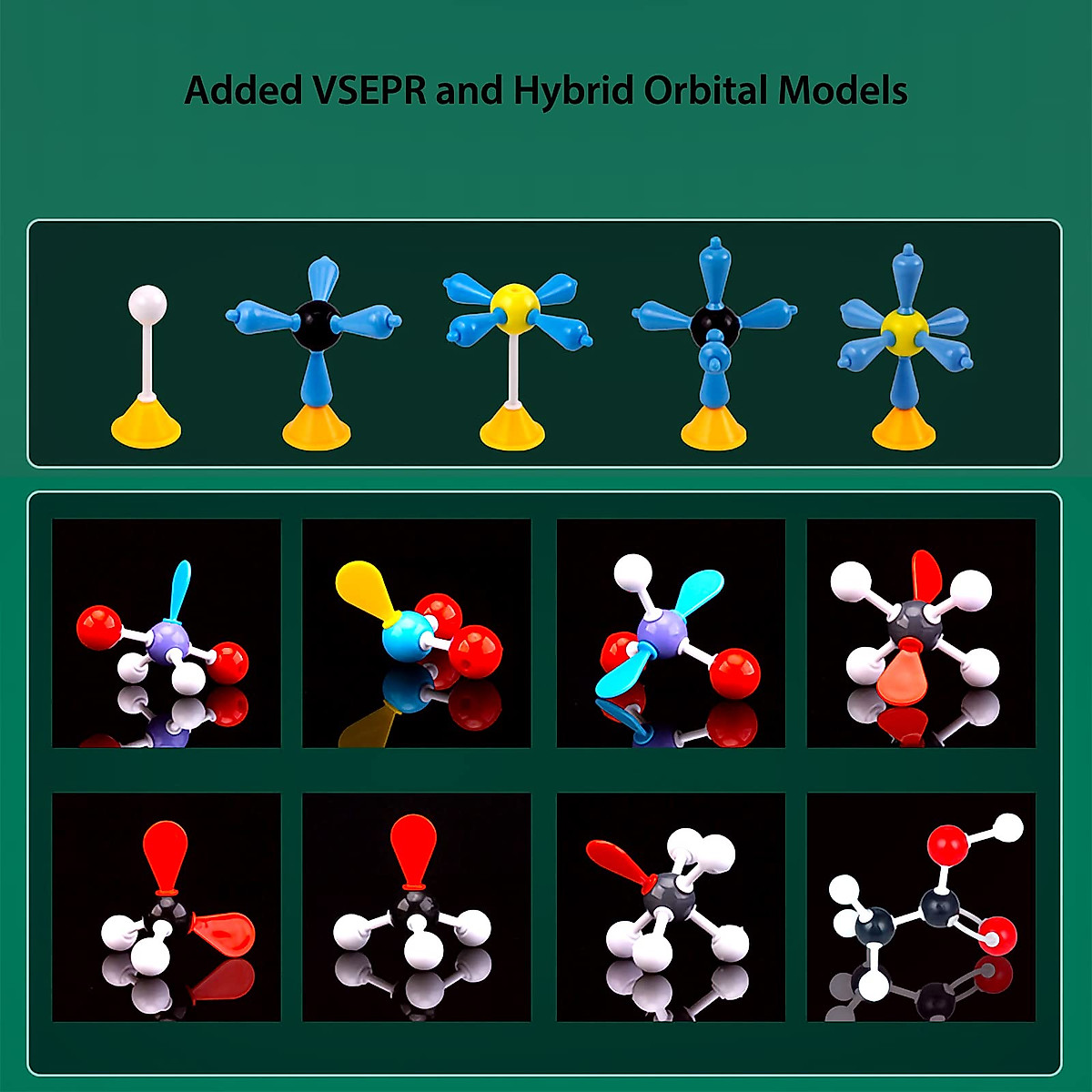 EXBEPE Comprehensive Chemistry Molecular Model Kit 406pc Organic and Inorganic STEM Set,Middle,High school,and College Supplies, Educational Science Set Learning Structure and Reactions Student Gifts