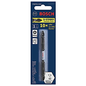 BOSCH ITDEPH135B 10-Pack 3-1/2 In. Phillips #1 Impact Tough Double-Ended Screwdriving Bits