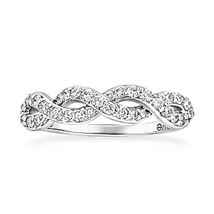 10K White Gold 1/2 Cttw Lab Grown Diamond Twisted Infinity Band Style Ring (G-H Color, SI1-SI2 Clarity) - Size 7