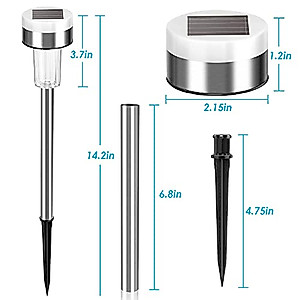 TWINSLUXES 16 Pack Solar Pathway Lights Outdoor Dual Light Source LED Solar Waterproof Pathway Lights for Garden Patio and Walkway Decoration Warm White.