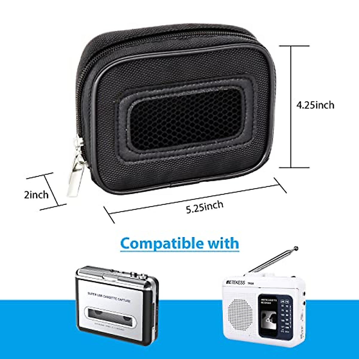 Cassette Player Case for ByronStatics/for Reshow/for DigitNow/for SEMIER /for Jensen /for Arsvita/for GPX/for Kaforble/for MYPIN /for Kedok /for TOMASHI Portable Cassette Player Recorder.(Case Only)