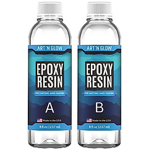 Art ‘N Glow Epoxy Resin for Clear Casting and Coating - 16 Ounce Kit - Perfect for Molds, Crafts, Tumblers, Jewelry, Wood - Food Safe, Non Yellowing, Bubble Free, and Made in The USA